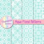 Free Digital Papers featuring Aqua Floral Patterns