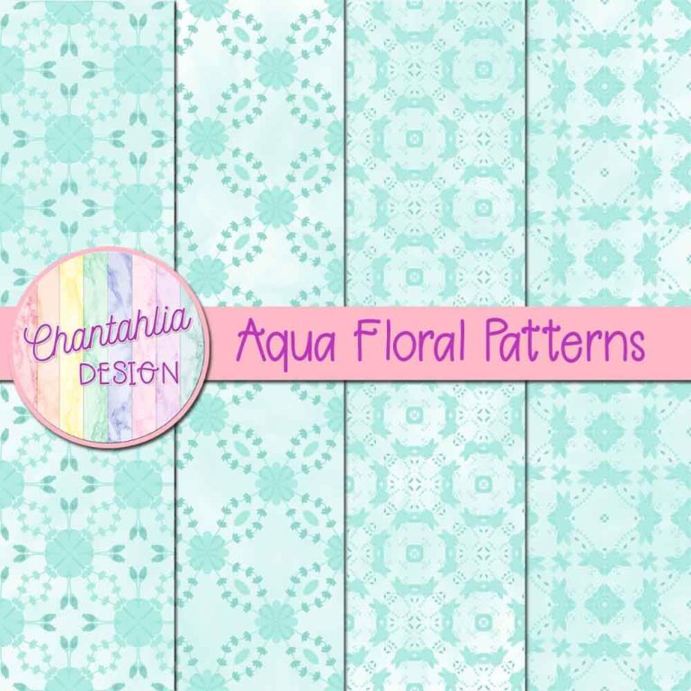 Free Digital Papers featuring Aqua Floral Patterns
