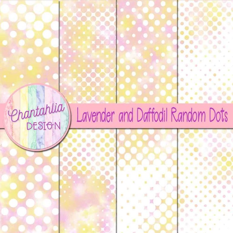 Free Lavender and Daffodil Digital Papers with Random Dots Designs