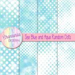 Free Sea Blue and Aqua Digital Papers with Random Dots Designs
