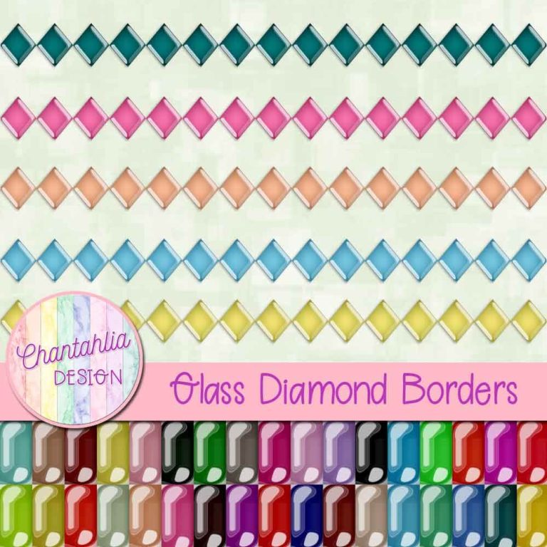 Free Diamond Border Design Elements in a Glass Style with Instant Download