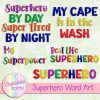 Free Word Art in a Superhero Theme for Digital Scrapbooking