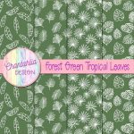 Free Digital Papers featuring Forest Green Tropical Leaves Designs