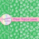 Free Digital Papers featuring Green Tropical Leaves Designs