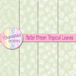 Free Digital Papers featuring Pastel Green Tropical Leaves Designs