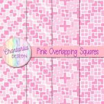 Free Digital Papers featuring Pink Overlapping Squares Designs
