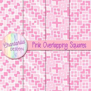 Free Digital Papers featuring Pink Overlapping Squares Designs