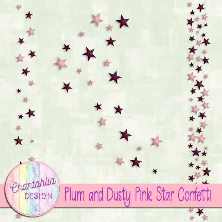 Free Plum and Dusty Pink Star Confetti for Digital Scrapbooking
