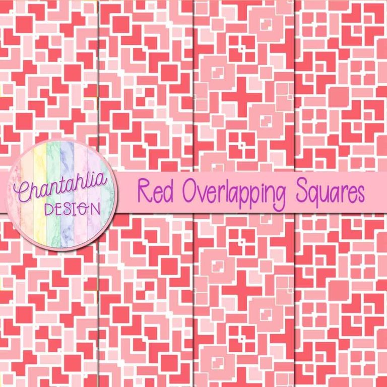 Free Digital Papers featuring Red Overlapping Squares Designs
