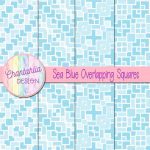 Free Digital Papers featuring Sea Blue Overlapping Squares Designs