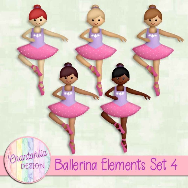 Free Ballerina Design Elements for Digital Scrapbooking