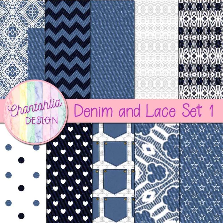 Free Denim and Lace Digital Papers