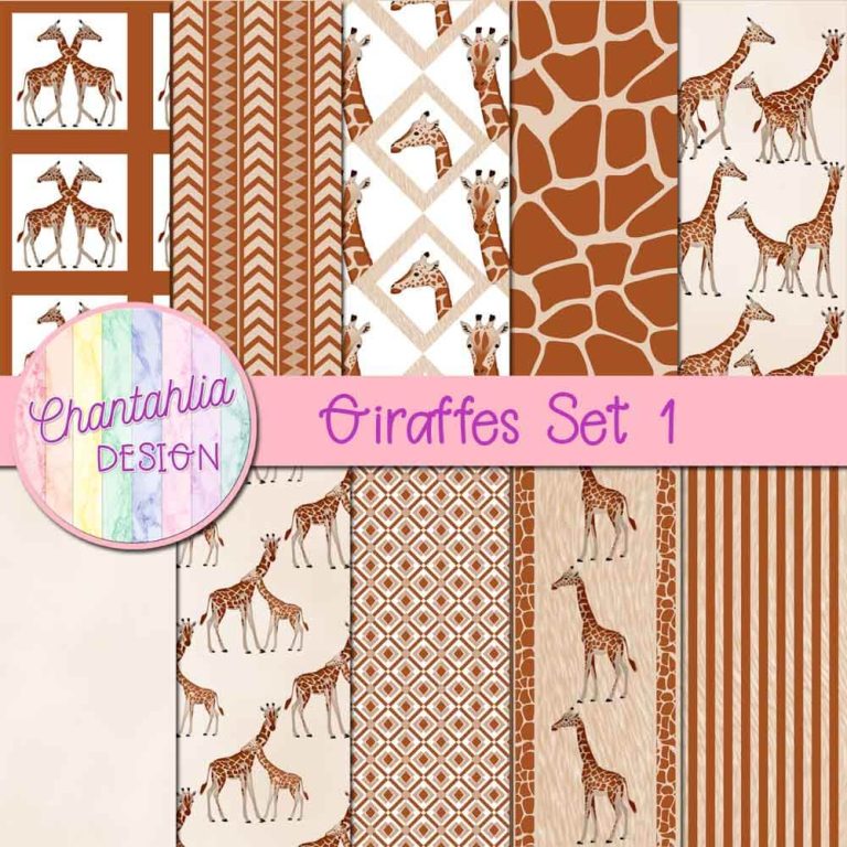 Free Giraffes Digital Papers