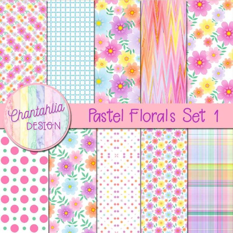 Free Pastel Florals Digital Papers