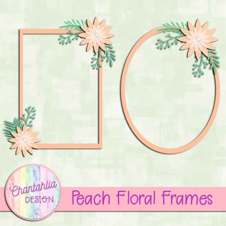 Free Floral Frames in Peach