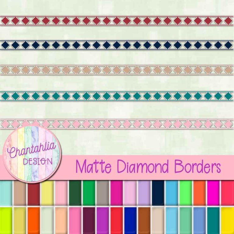 Free Matte Diamond Border Design Elements with Instant Download