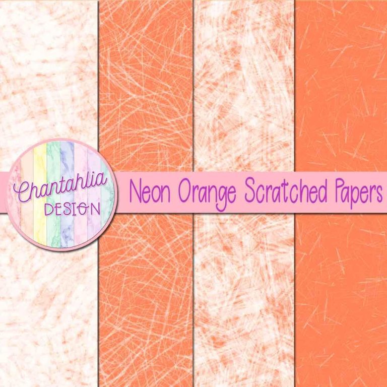 Free Digital Papers featuring Neon Orange Scratched Designs
