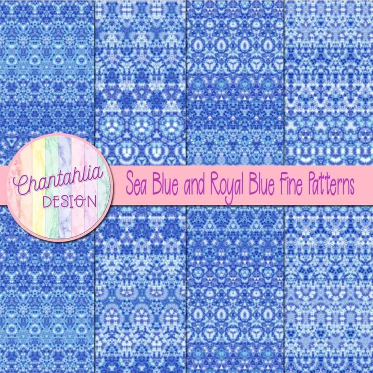 Free Sea Blue and Royal Blue Digital Papers with Fine Patterns Designs