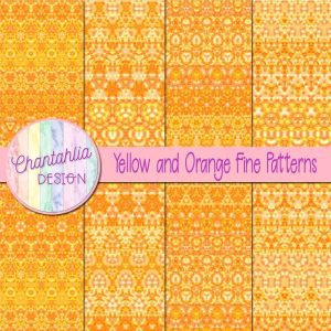 Free Yellow and Orange Digital Papers with Fine Patterns Designs
