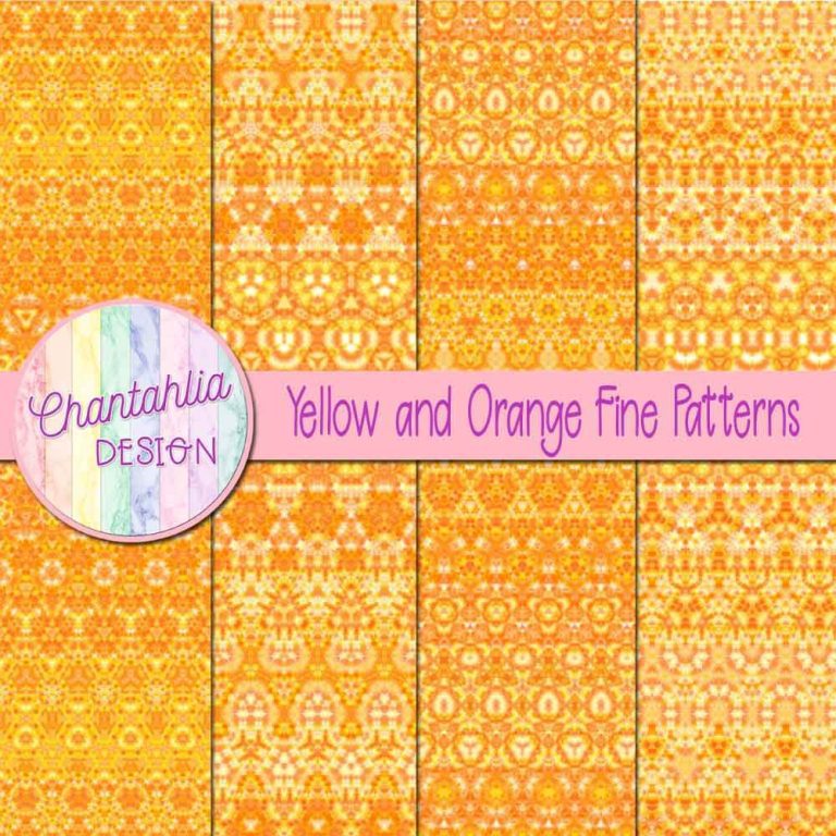 Free Yellow and Orange Digital Papers with Fine Patterns Designs