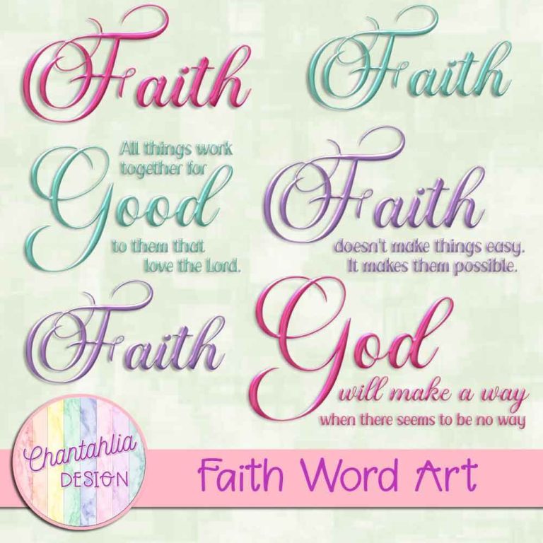 Free Word Art in a Faith Theme for Digital Scrapbooking