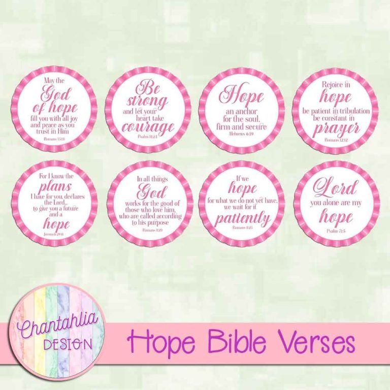 Free Bible Verses in a Hope Theme for Digital Scrapbooking