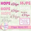 Free Word Art in a Hope Theme for Digital Scrapbooking