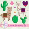 Free Llamas Design Elements for Digital Scrapbooking