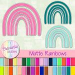 Free Matte Rainbow Design Elements in 36 Colours
