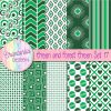 Free Green and Forest Green Digital Papers with Various Patterns