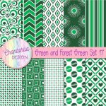 Free Green and Forest Green Digital Papers with Various Patterns