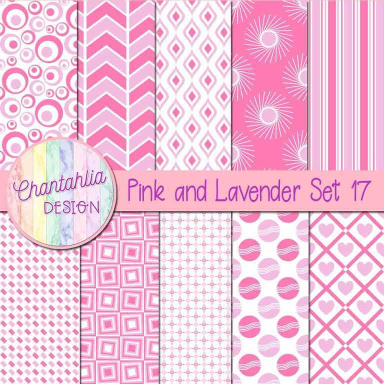 Free Pink and Lavender Digital Papers with Various Patterns
