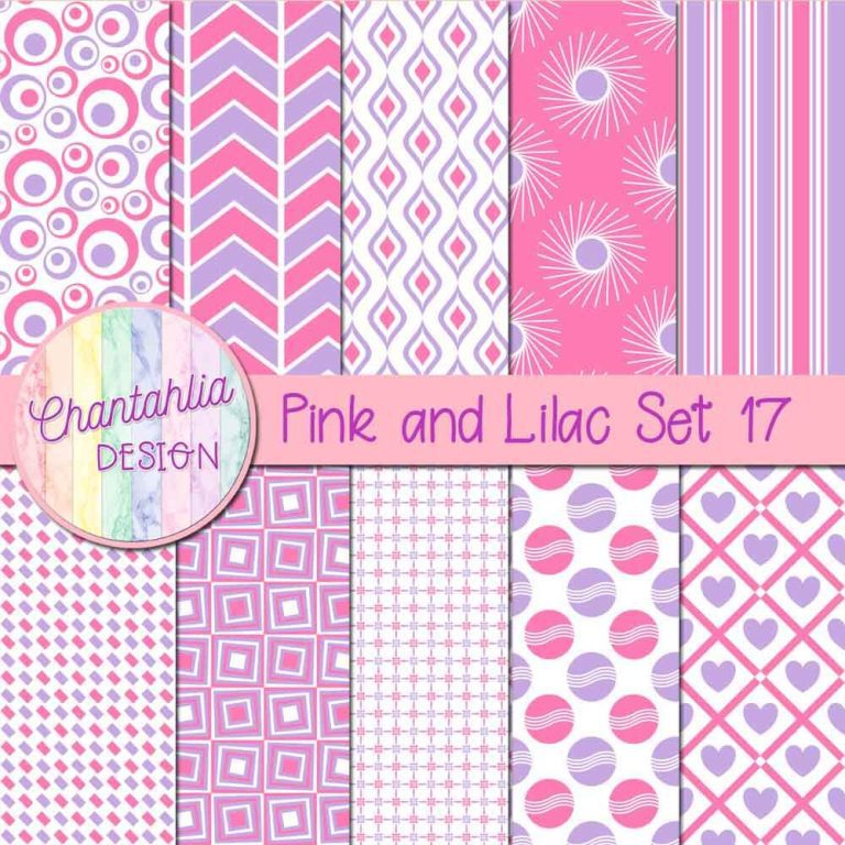 Free Pink and Lilac Digital Papers with Various Patterns