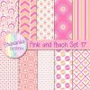 Free Pink and Peach Digital Papers with Various Patterns