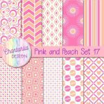 Free Pink and Peach Digital Papers with Various Patterns