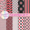 Free Red and Black Digital Papers with Various Patterns