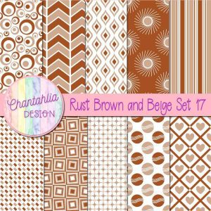 Free Rust Brown and Beige Digital Papers with Various Patterns