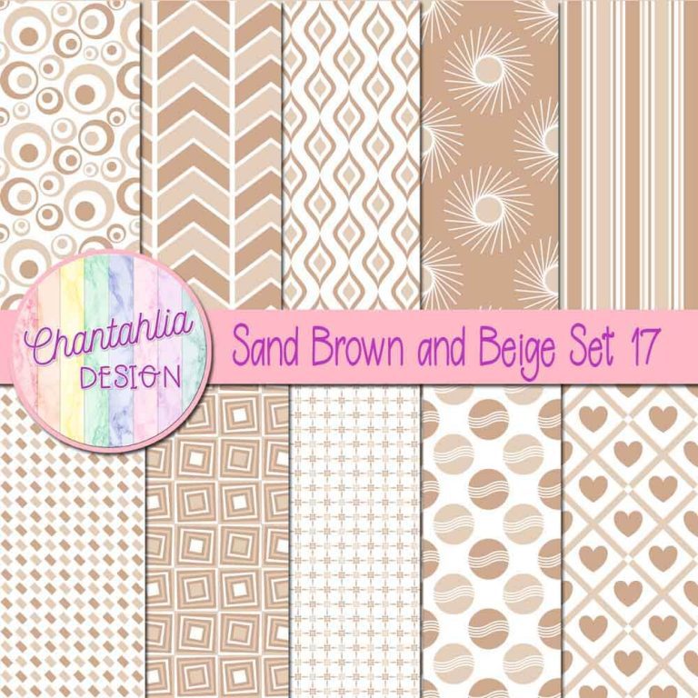 Free Sand Brown and Beige Digital Papers with Various Patterns