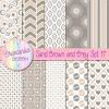 Free Sand Brown and Grey Digital Papers with Various Patterns