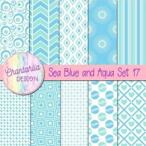 Free Sea Blue and Aqua Digital Papers with Various Patterns