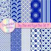 Free Sky Blue and Royal Blue Digital Papers with Various Patterns