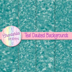 Free Digital Papers featuring Teal Daubed Designs