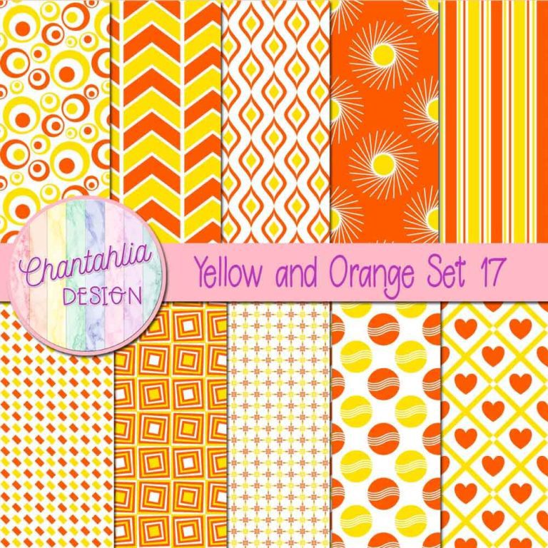 Free Yellow and Orange Digital Papers with Various Patterns