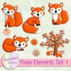 Free Foxes Design Elements for Digital Scrapbooking