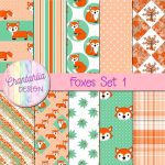 Free Foxes Digital Papers