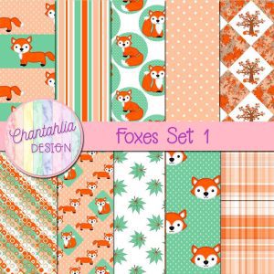 Free Foxes Digital Papers