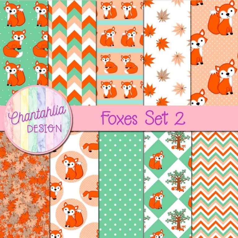 Free Foxes Digital Papers
