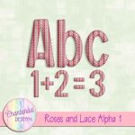 Free Alpha in a Roses and Lace Theme for Digital Scrapbooking