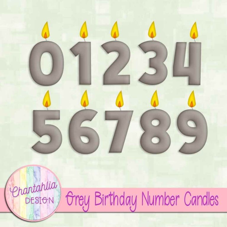 Grey Birthday Number Candles