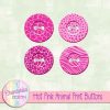 Hot Pink Animal Print Buttons
